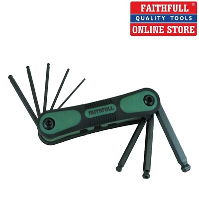 ALLEN KEY SET OF 8 FOLDING BALL END METRIC WRENCHES 1.5mm-8mm ...