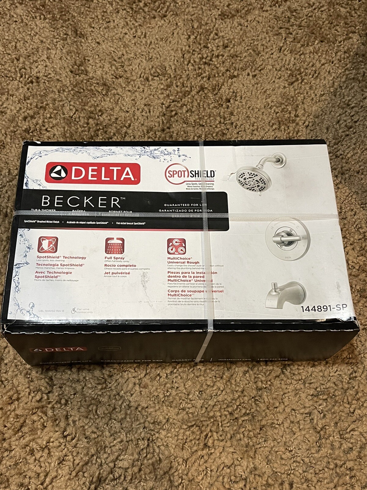 Delta Becker Tub & Shower Head Silver - 144891-SP for sale online | eBay