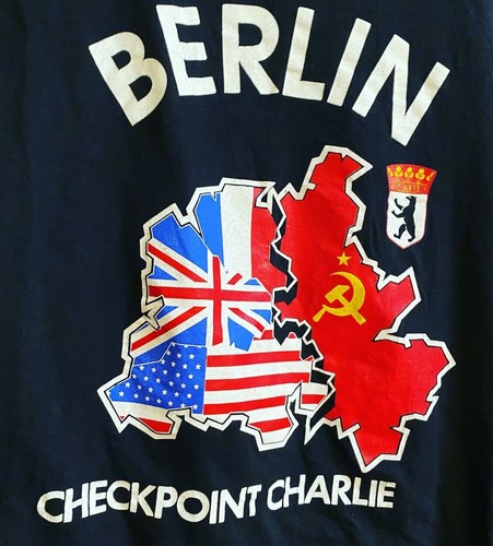 VINTAGE 80'S BERLIN CHECK POINT CHARLIE MENS T-SHIRT SIZE M | eBay