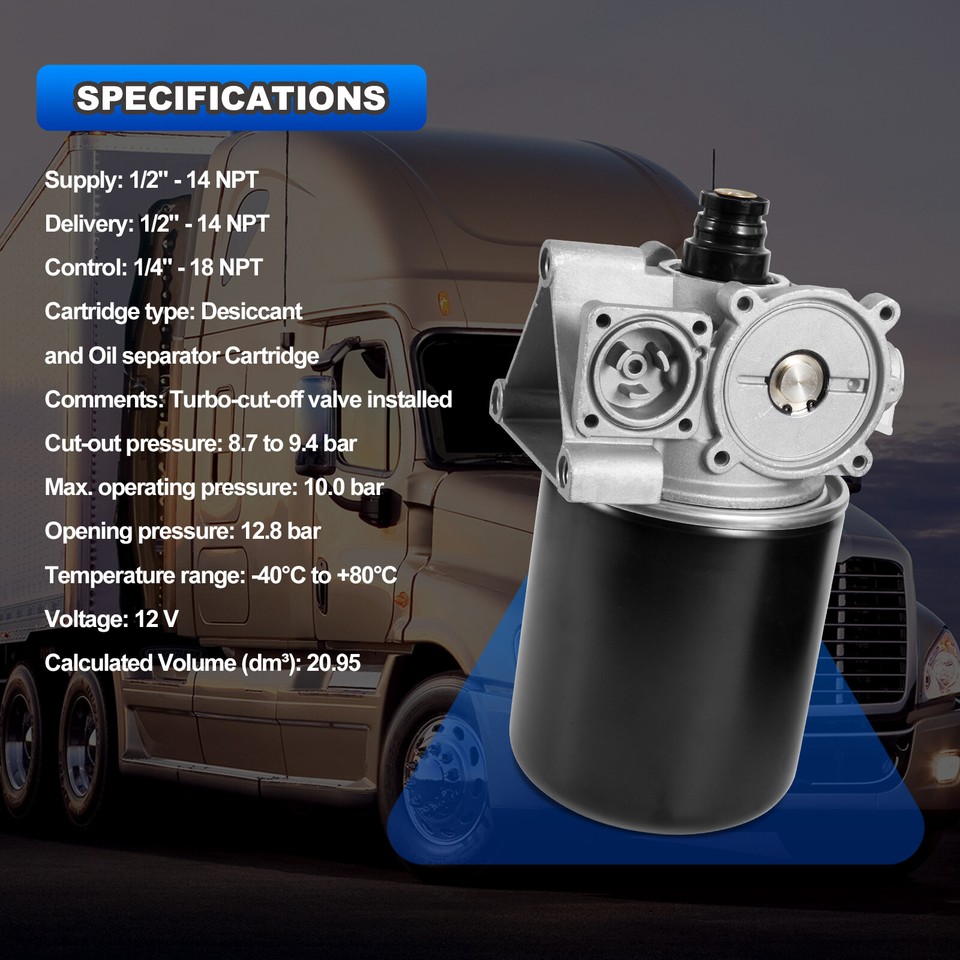 New Air Dryer with Coalescing Cartridge For Volvo SS1200P Wabco Meritor ...