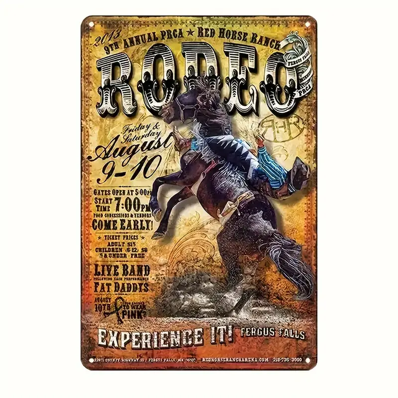 Cowboy Western Tin Aluminum Sign Retro Metal Wall Home Decor Art Rustic ...