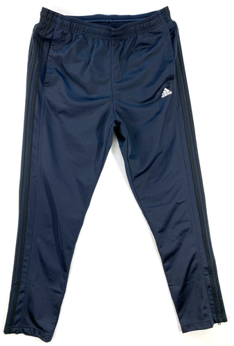 Adidas Men's Medium Track Pants Drawstring Navy Blue with Black Stripe ...