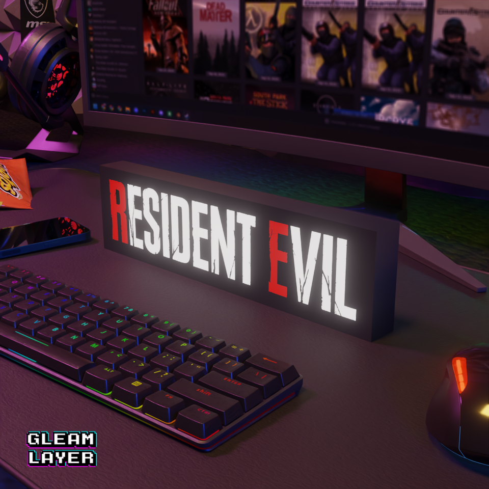 Resident Evil Led Gaming Lightbox RGB Light Sign | eBay