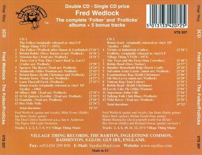 FRED WEDLOCK - THE COMPLETE 'FOLKER' AND 'FROLLICKS' ALBUMS NEW CD ...