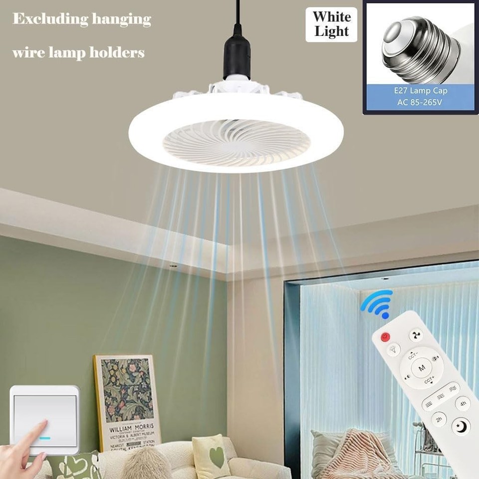 2-in-1 LED Ceiling Fan Light with Remote, Timing,& 3 Speeds & 3 Color ...