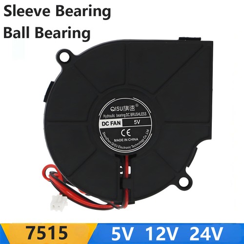 7515 DC 5V 12V 24V Silent Radial Blower Cooling Fan Brushless For ...