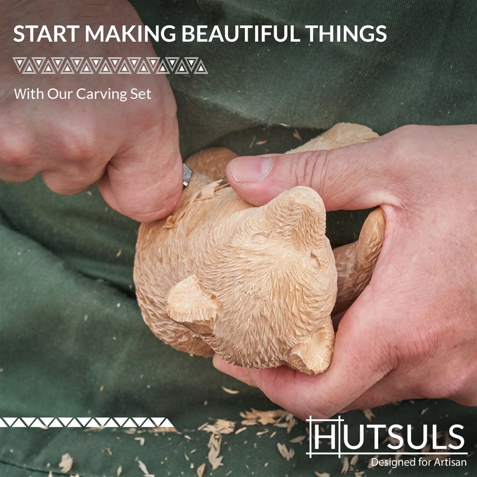 HUTSULS Small Wood Carving Tools Beginners 12 Mini Chisel Set Relief ...