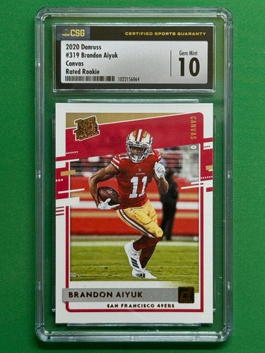 2020 Panini Donruss Football #319 Brandon Aiyuk RC Rated Rookie Canvas ...