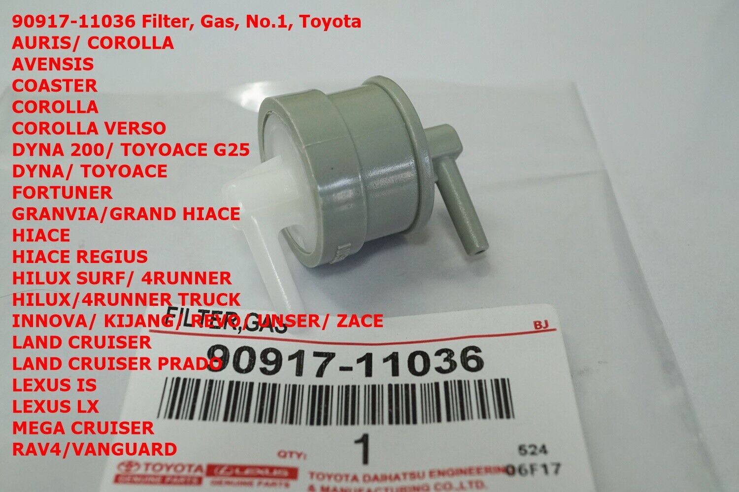 90917-11036 Genuine Toyota Gas Filter 9091711036 for sale online | eBay
