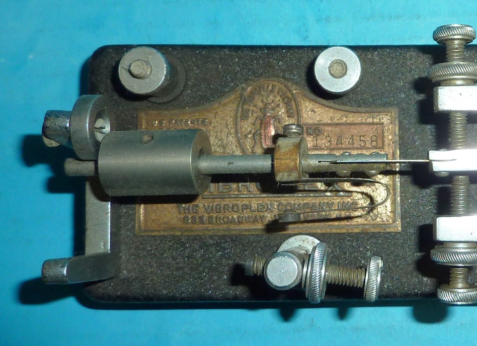 1944 Vibroplex Telegraph Key Bug #4 Blue Racer Small Base | eBay