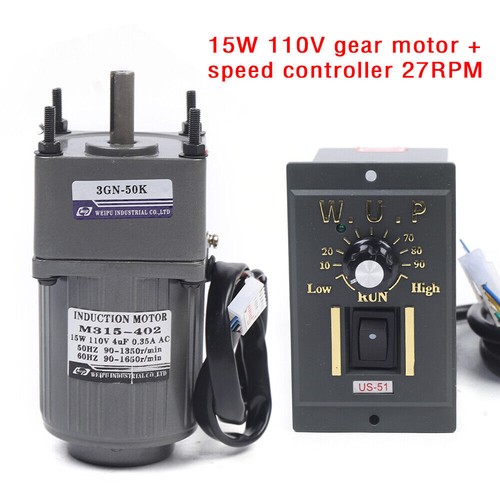 27 RPM High Torque Gear Motor AC Electric Motor Variable Speed ...