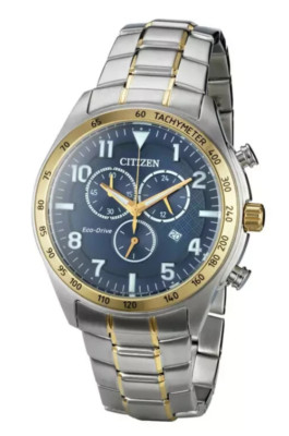 Citizen AT2414-51L Men's Eco-Drive Stainless Steel Bracelet Gold Silver ...