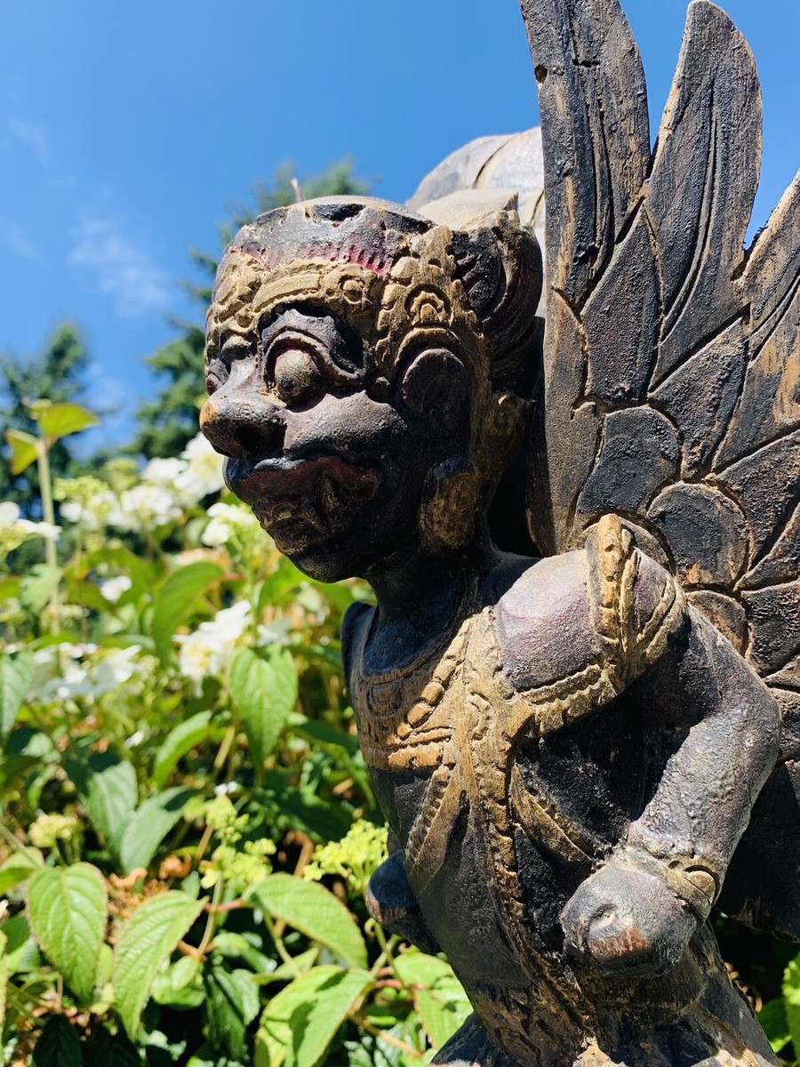 19th Century Wood Sculpture Bali Barong Fierce Wooden Barong Wall