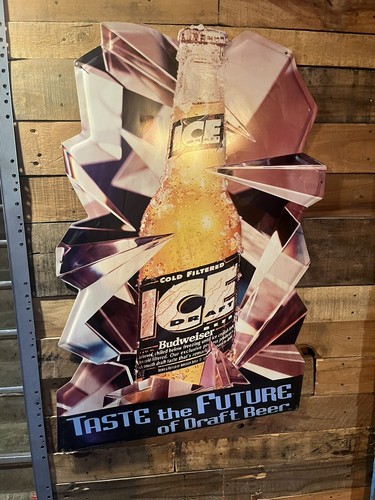 Vintage NEW OLD STOCK BUD ICE Tin Metal Draft Beer Sign Bar RARE ...