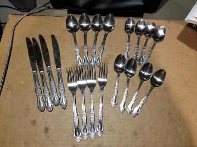 4 Place Settings Oneida CAROLINA BANBURY Northland Stainless Flatware ...