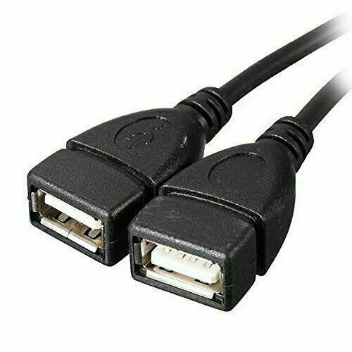 USB 2.0 A Male To 2 Dual USB Female Jack Y Splitter Hub Power Cord ...