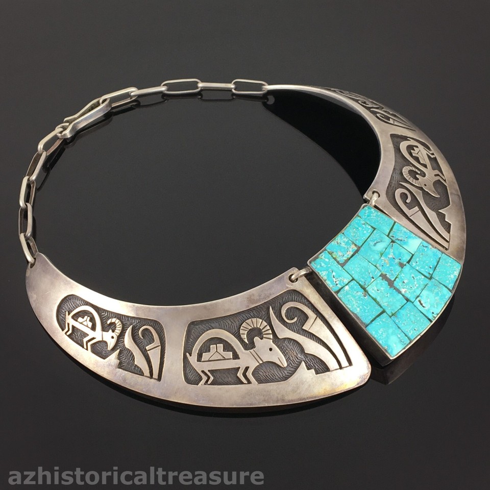 VICTOR COOCHWYTEWA - NATIVE AMERICAN HOPI STERLING SILVER & TURQUOISE ...