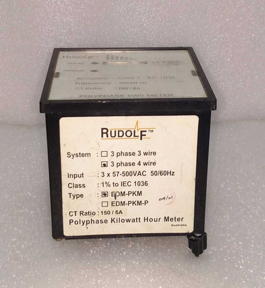 Rudolf EDM-PKM Polyphase Kilowatt Hour 3-Phase 4-Wire Meter x1 kWh 3x57 ...