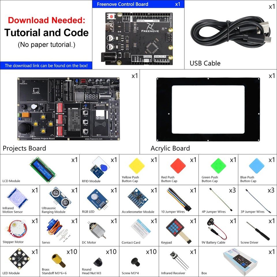 Projects Kit with Control Board V4 (Compatible with Arduino IDE), 238 ...