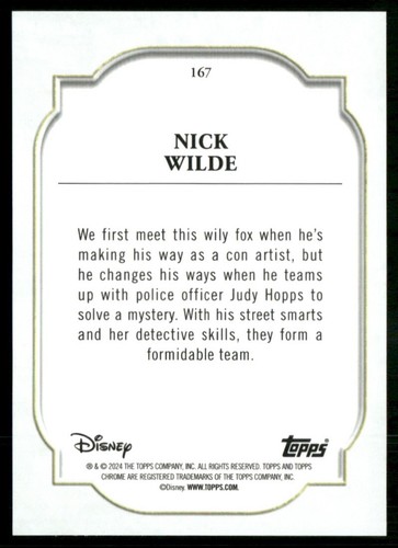 2024 Topps Chrome Disney Nick Wilde #167 GS1-2 | eBay