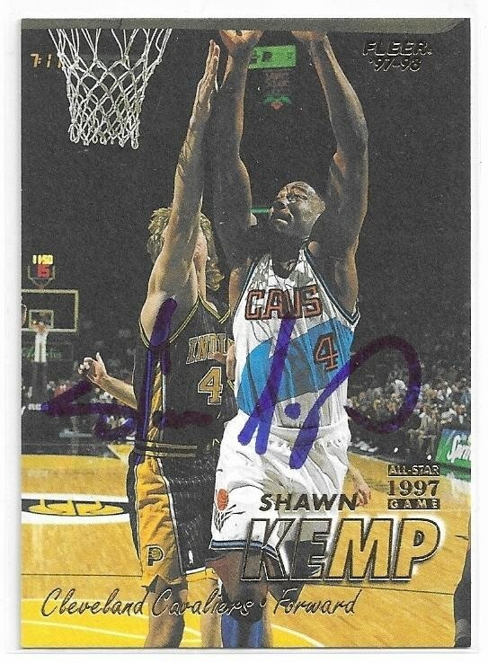 SHAWN KEMP Autographed Signed 1997-98 Fleer card #291 Cleveland ...