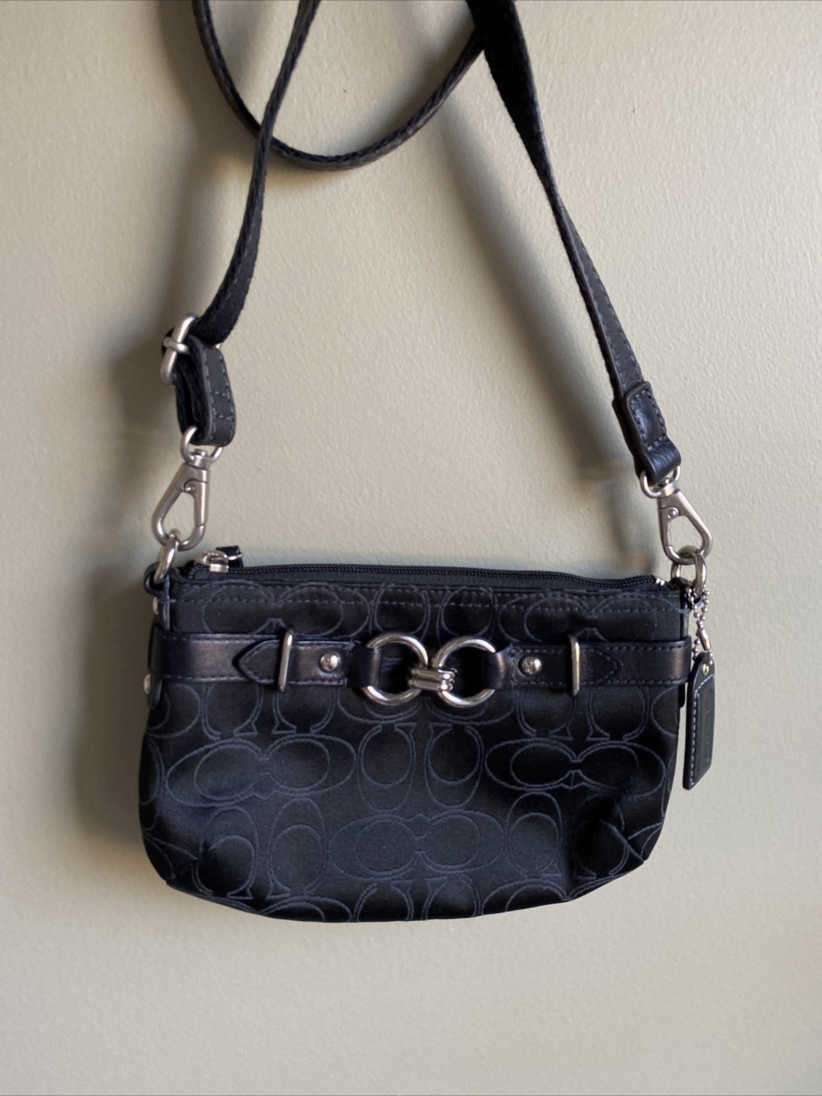 COACH SIGNATURE CC CLOTH/LEATHER SHOULDER BAG WITH HA… - Gem