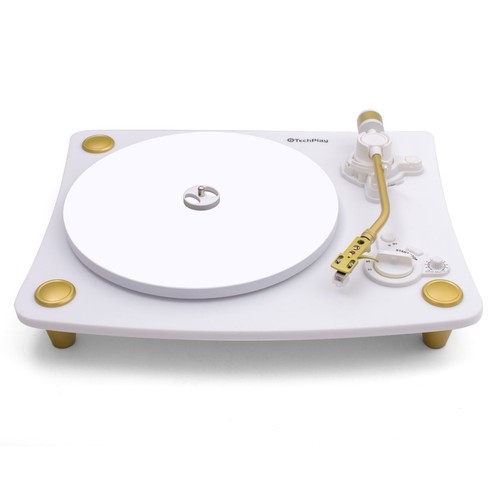 TECHPLAY GHOST WHITE BLUETOOTH BROADCAST RECORD PLAYER TURNTABLE ...