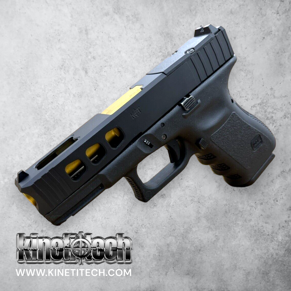 Glock 19 19x Complete Slide gen 5 RMR Sights Lightning CUT Gold PORTED ...