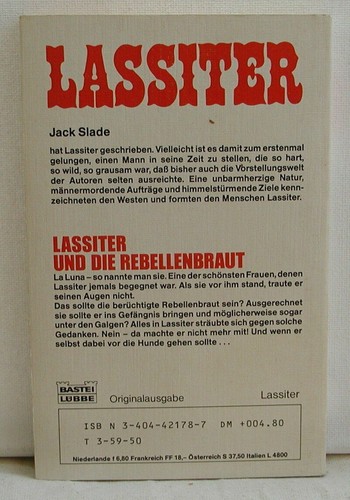 Jack Slade - Lassiter und die Rebellenbraut - Western-Tb - Bastei Lübbe ...