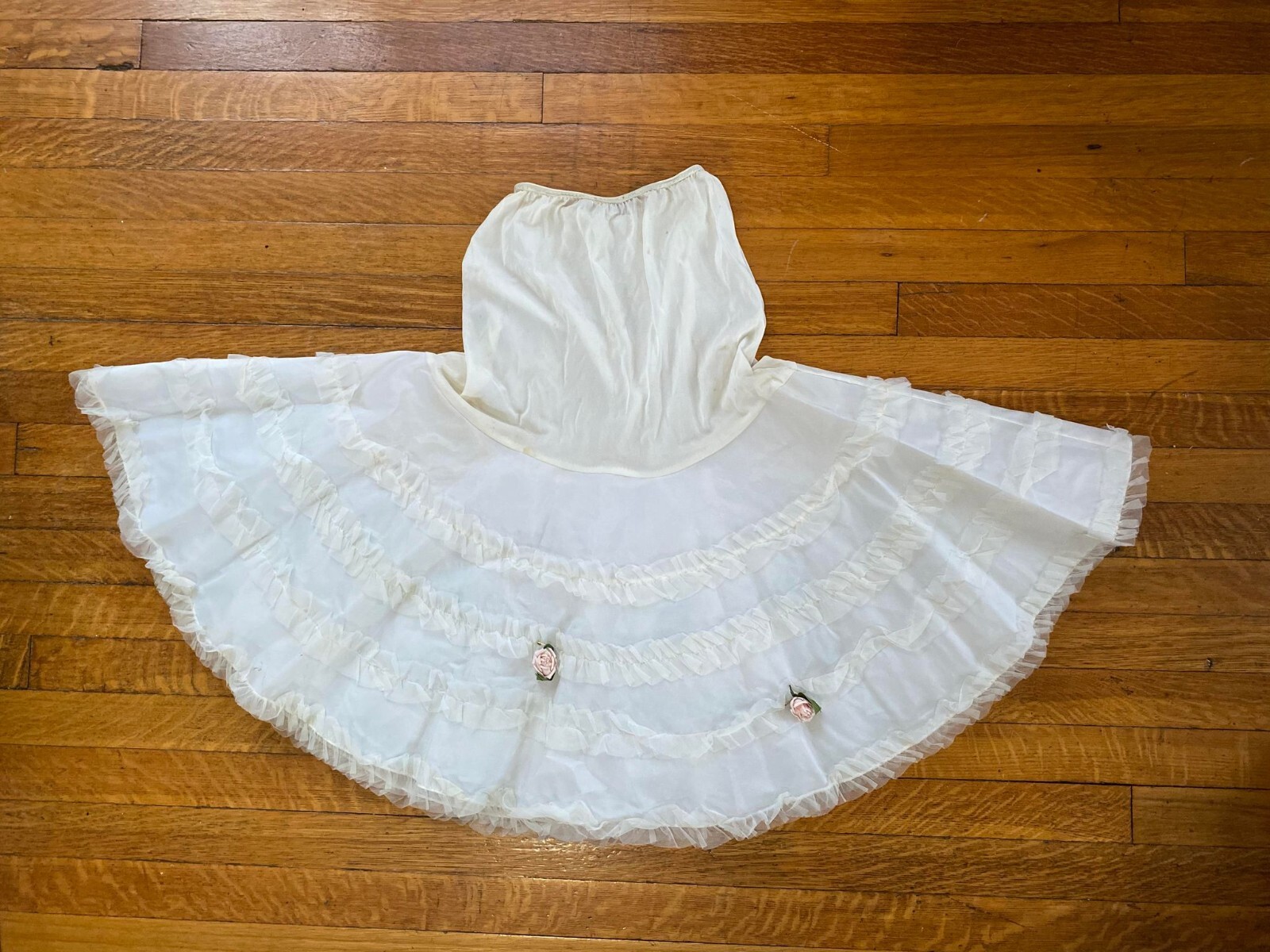 Vintage 1950s Merry Maid Nylon Drop Waist Tiered 2 Layer Crinoline ...