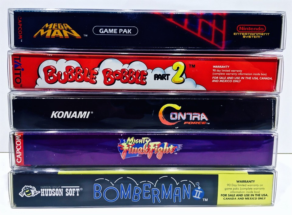 5 Box Protectors for NINTENDO NES Video Game Boxes! Clear Display Cases ...