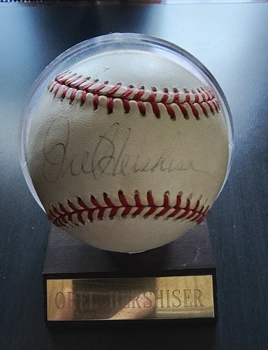 Orel Hershiser AUTOGRAPHED BASEBALL in Case with Plaque | eBay