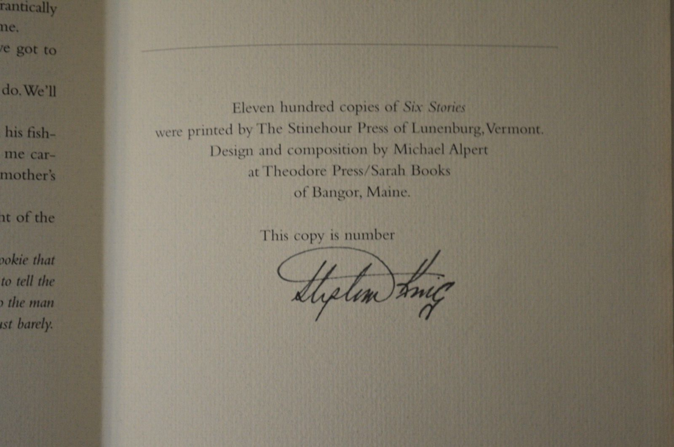 Signed Quatro from Limited Six Stories Stephen King Fold-Out | eBay