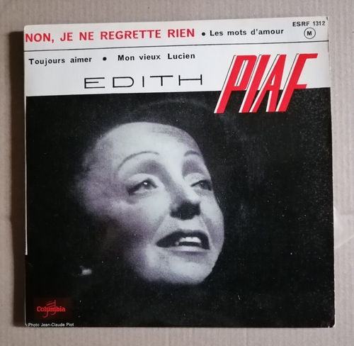 EDITH PIAF : Non, je ne regrette rien 7" EP 45T Columbia ESRF 1312 ...