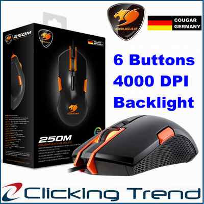 Gaming Mouse Cougar 250M Gaming Mice 4000DPI 6 Button Mice PC Pro Gamer ...