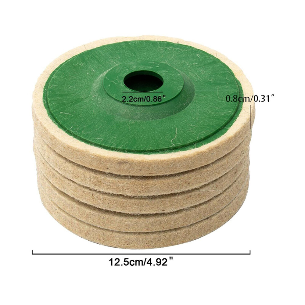 20PCS 5'' Wool Buffing Polishing Angle Grinder Wheel Felt Pad Buffer ...
