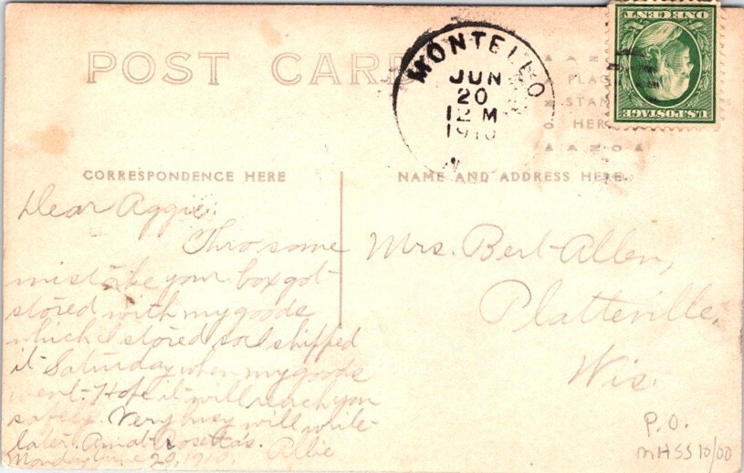 RPPC Postcard Horse Carriage Post Office Jeweler Harness Shop Montello ...