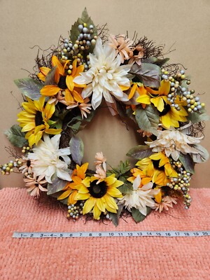 Ashland Fall Wreath "Cottage Flower" Fall Floral Wreath Fall Decor 18 ...