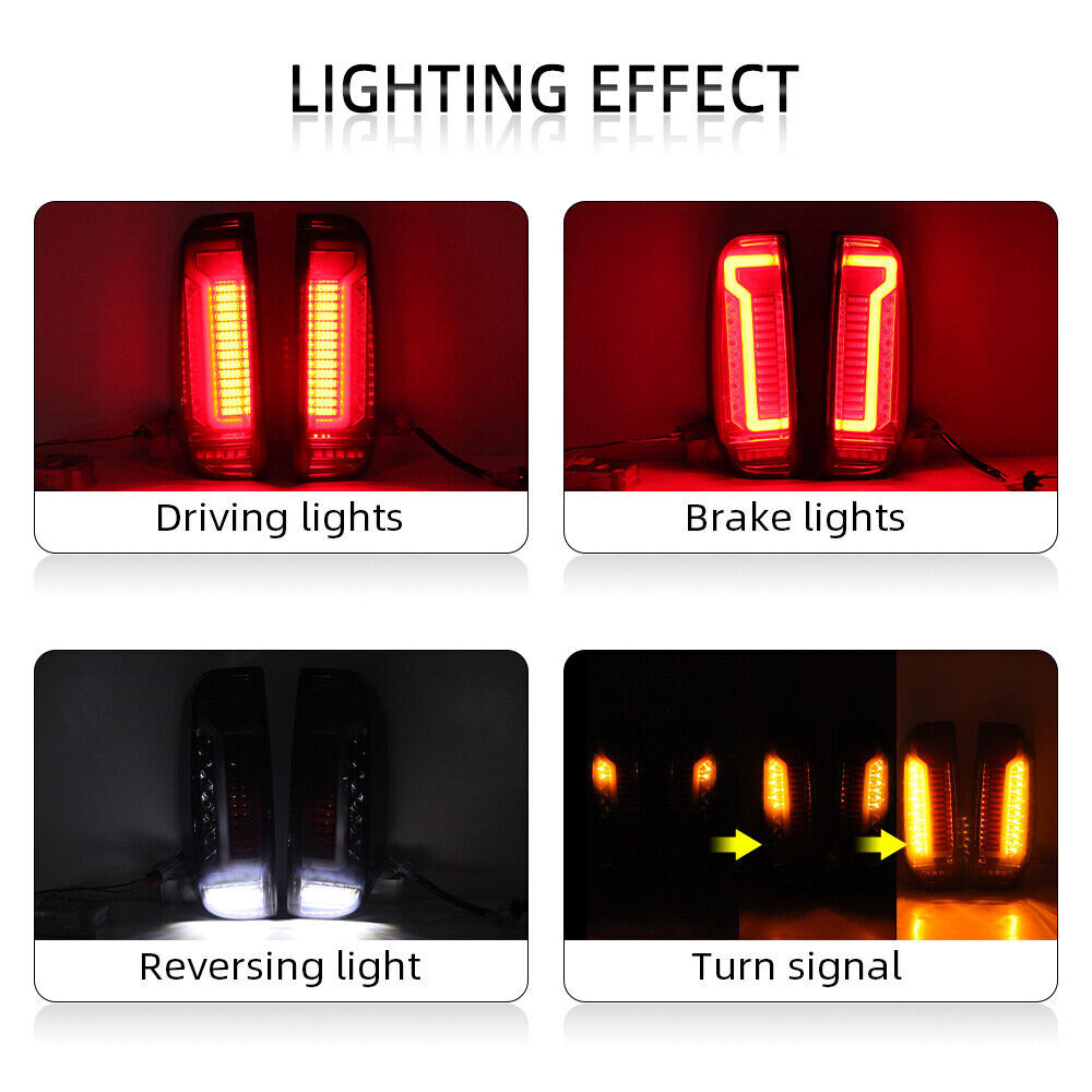 Smoked Black LED Tail Lights Lamp for Nissan Navara D40 2005-2014 ST ST ...
