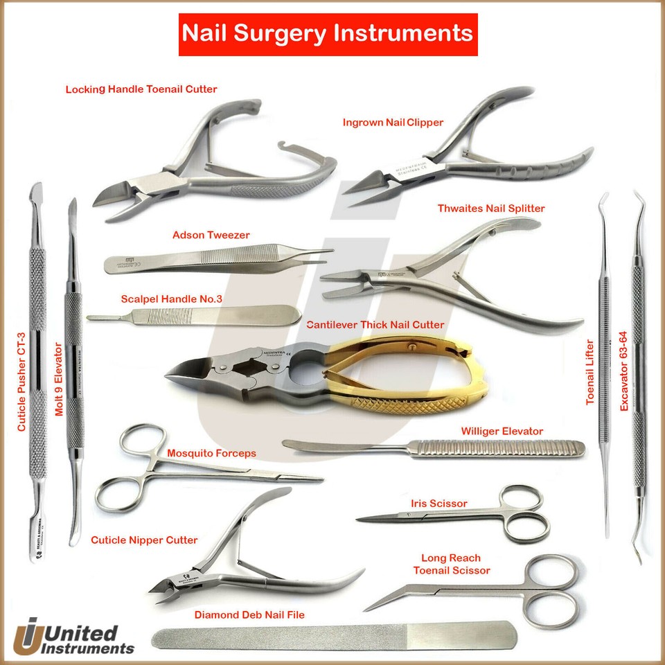 Podiatry Basic Pack Instruments Toenail Removal Ingrown Surgery ...
