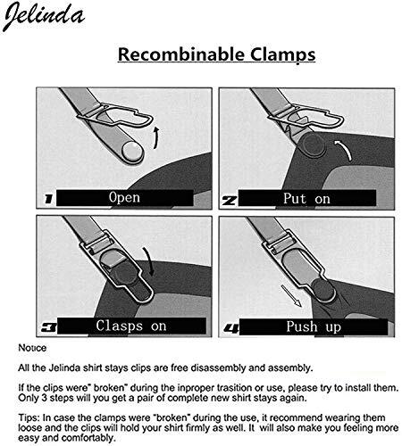 Mens Shirt Stays Adjustable Clamps Upgrade Shirts Holder Elastic 0black ...