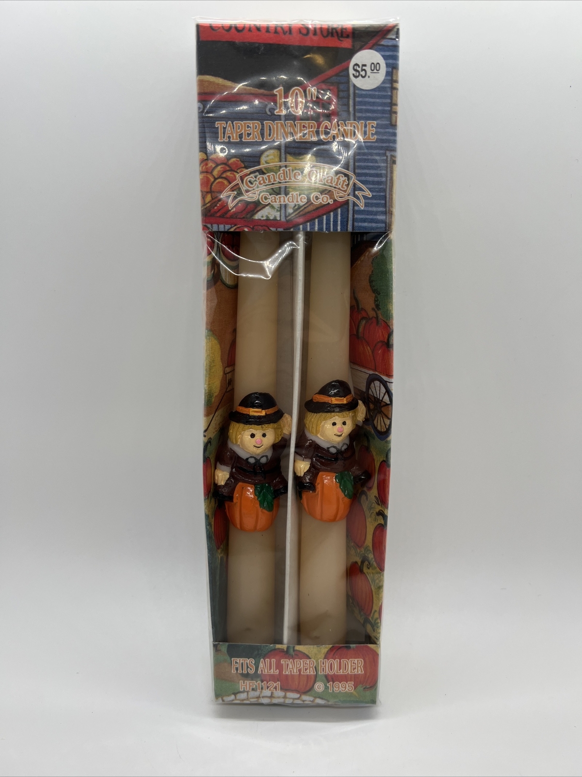 Vintage Pilgrim Boy Candles Tapers Thanksgiving Fall Decoration Candle ...