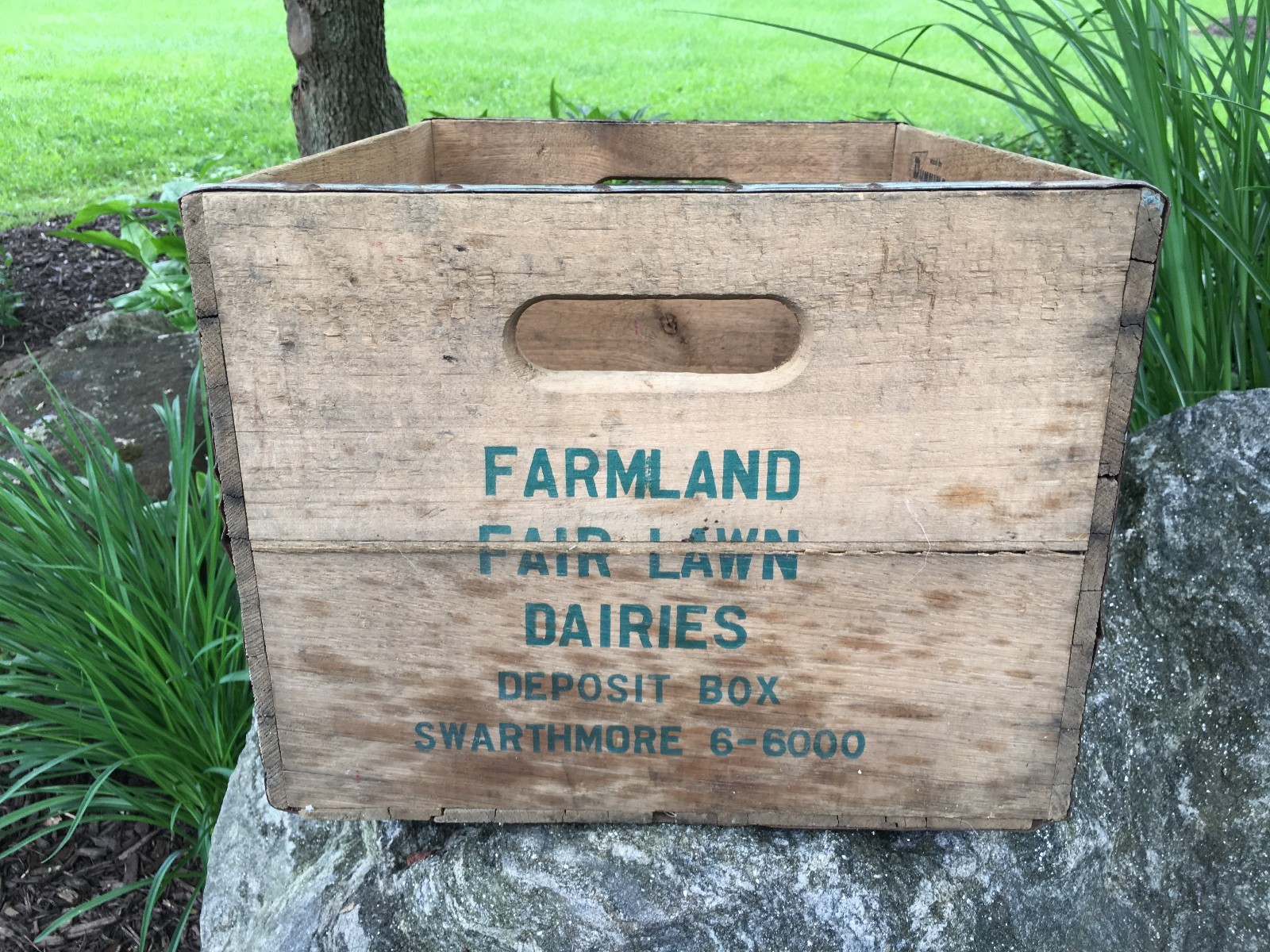 Vintage Farmland Fair Lawn Dairies Dairy Farm Milk Bottle Wood Crate ...