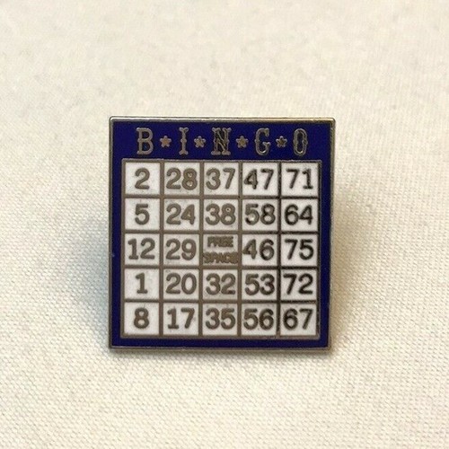 Masco Blue White Bingo Card Enamel Lapel Pin Tie Tack Pinback | eBay