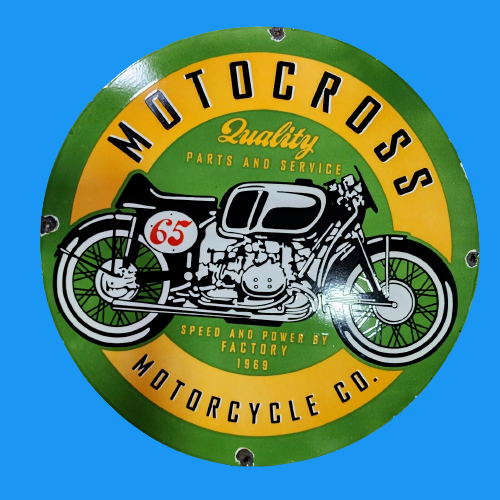Porcelain Motocross Enamel Sign Size 30x30 Inches Double Sided | eBay