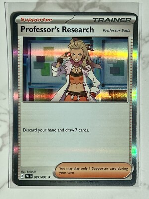 Pokémon TCG Professor's Research Professor Sada SV: Paldean Fates 087/ ...