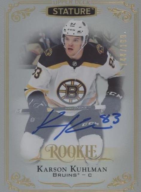 2019-20 Upper Deck Stature - Rookies Karson Kuhlman #158 Autographs ...