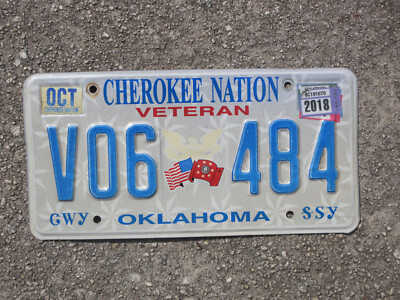 Oklahoma Cherokee Nation Veteran License Plate OK Indian Tribal ...