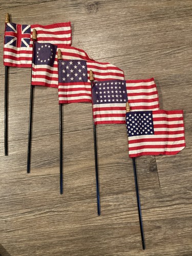 VTG SHERRITT Miniature Flags Betsy Ross Civil War Grand Union Star ...