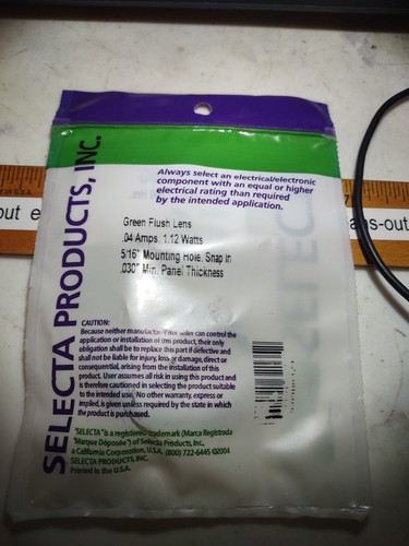 SELECTA SL32113-5-BG GREEN LENS INDICATOR LIGHT 28V INCANDESCENT QUAN 1 ...